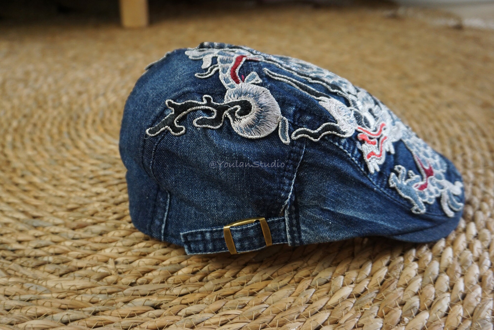 Chinese Dragon Embroidered Cap Beret Hat - Etsy