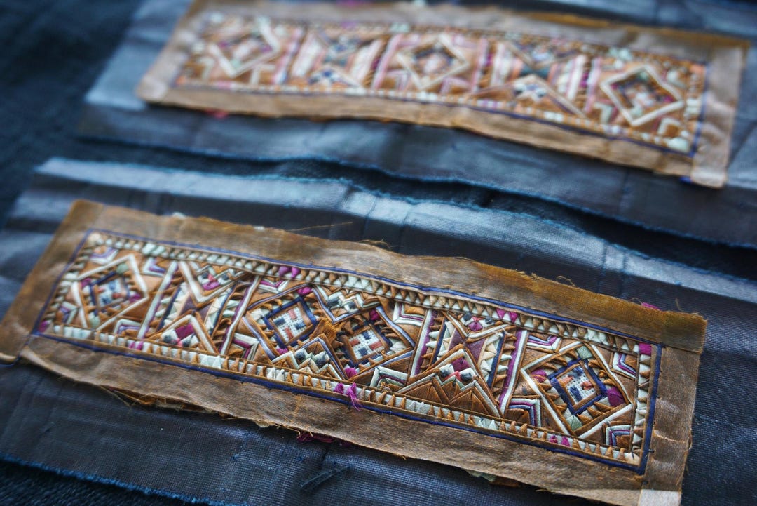 A Pair of Handmade Miao Ethnic Pile Embroidery Patch - Etsy