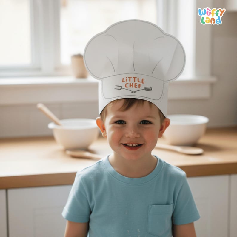 Chef Hat Printable for Kids | Birthday Party, Baking & Pretend Play ...