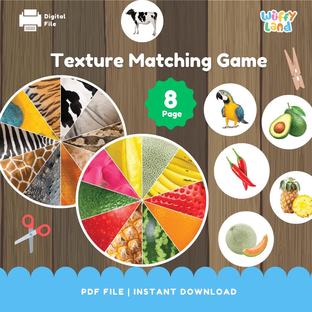 Texture Matching Game - Fun Sensory Activity for Kids - Etsy