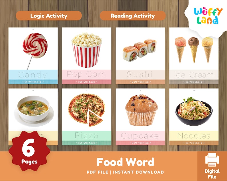 Food Word Flashcards Printable Food Themed Flashcards - Etsy