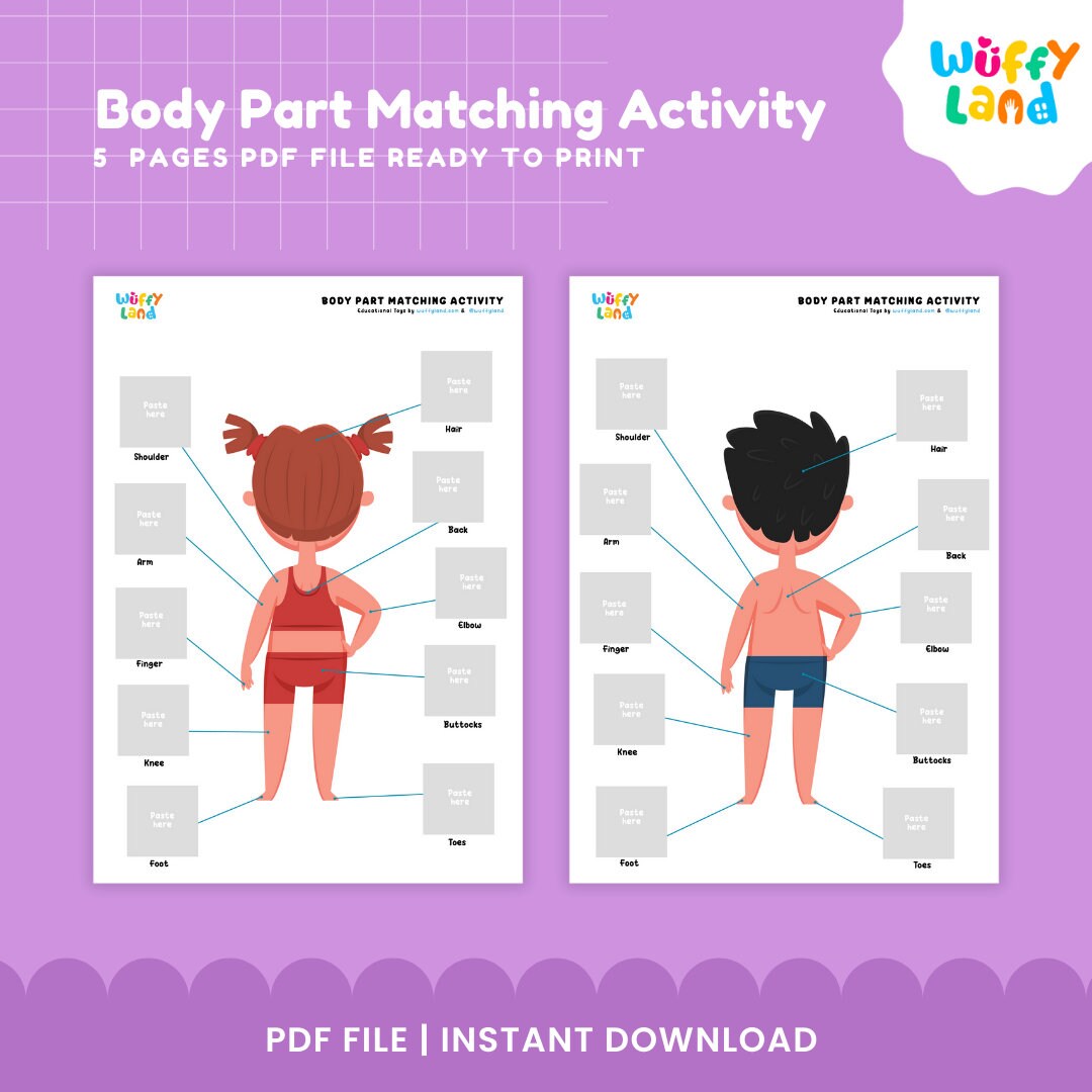 Body Part Matching Activity, Body Part for Kids, Toddler Busy Book ... Body Part Matching Activity, Body Part for Kids, Toddler Busy Book ...