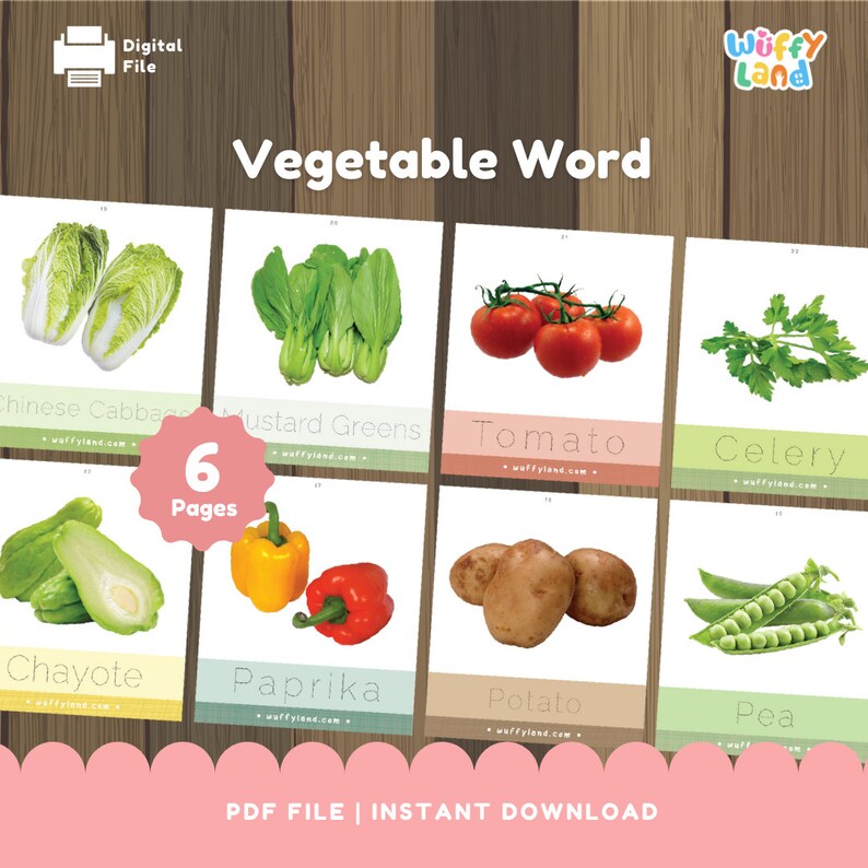 Vegetable Word Flashcards, Printable Vegetable Themed Flashcards ...
