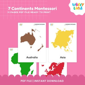 Montessori 7 Continents Printable Geography Learning Activity ...