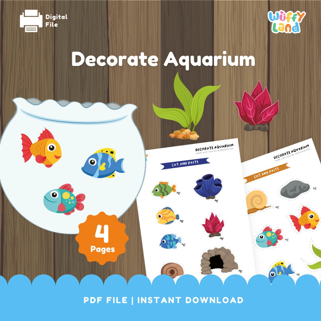 Decorating Aquarium Activities, DIY for Kids, Crafting for Preschool ...