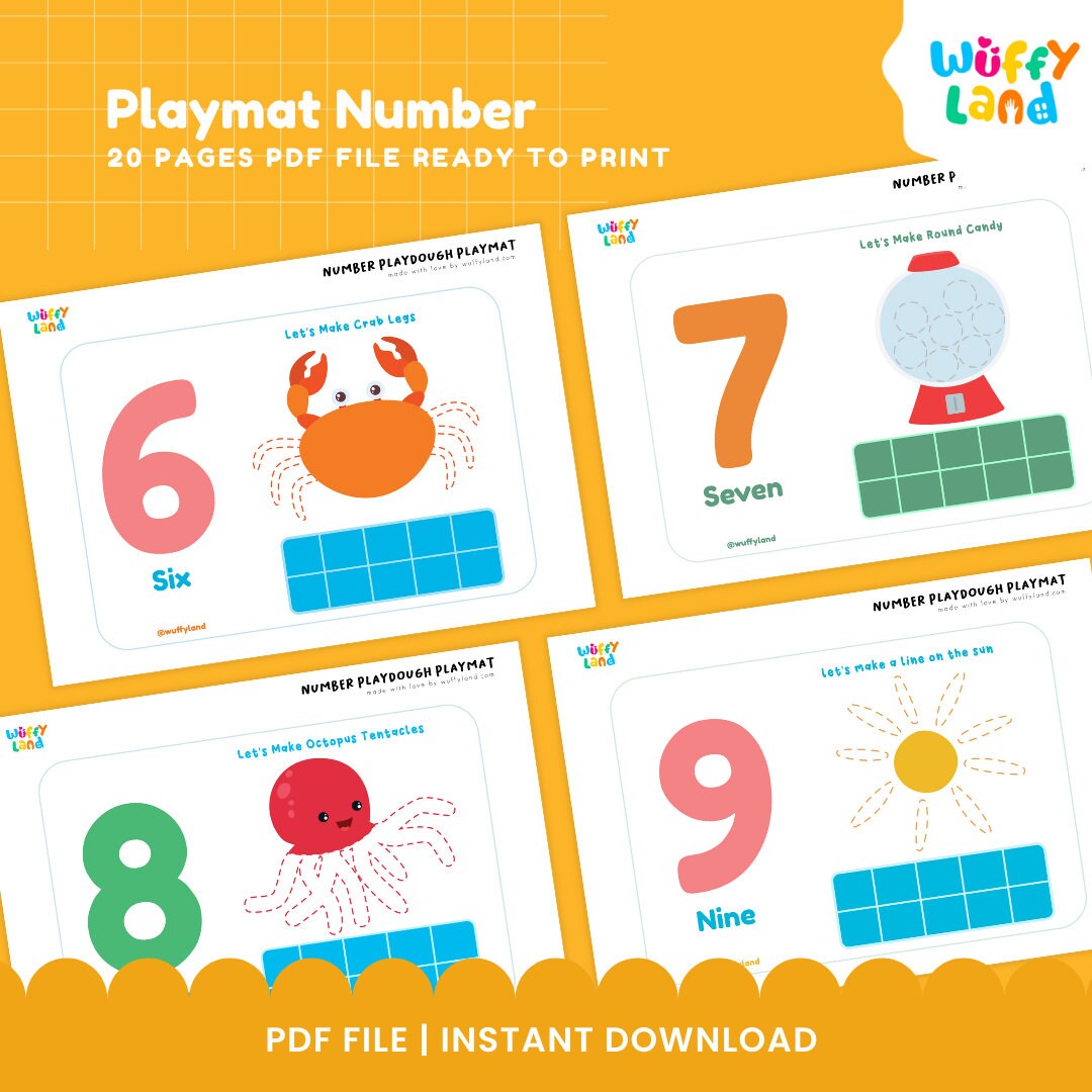 Number Playdough Mats Printable, Preschool Number Activity, Counting ...
