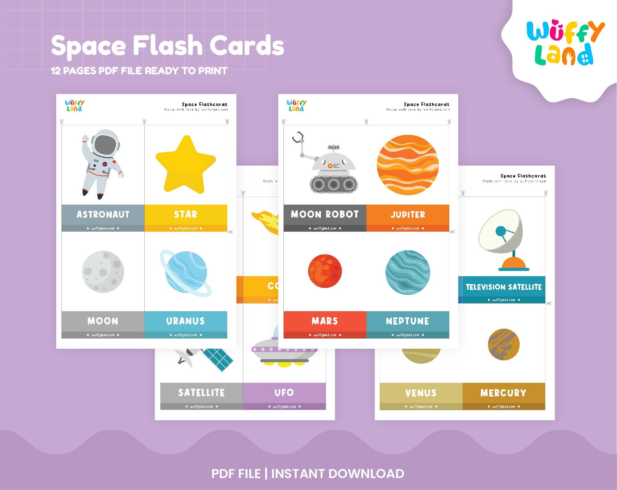 Space Flashcards Printable Space Themed Flashcards - Etsy