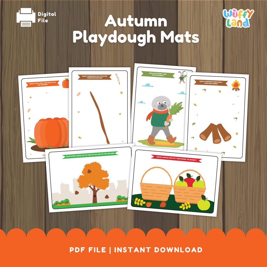 Autumn Playdough Mats for Preschool - Fall Fine Motor Sensory Play ...