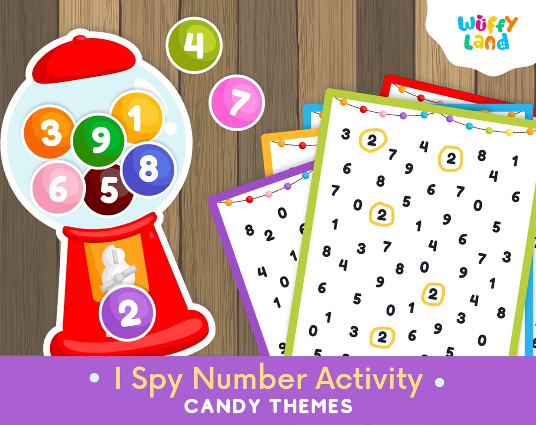 I Spy Number With Candy Theme, Learning Number, Homeschooling, I Spy ...