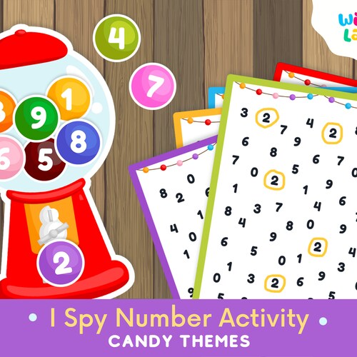 I Spy Number With Candy Theme Learning Number Homeschooling - Etsy