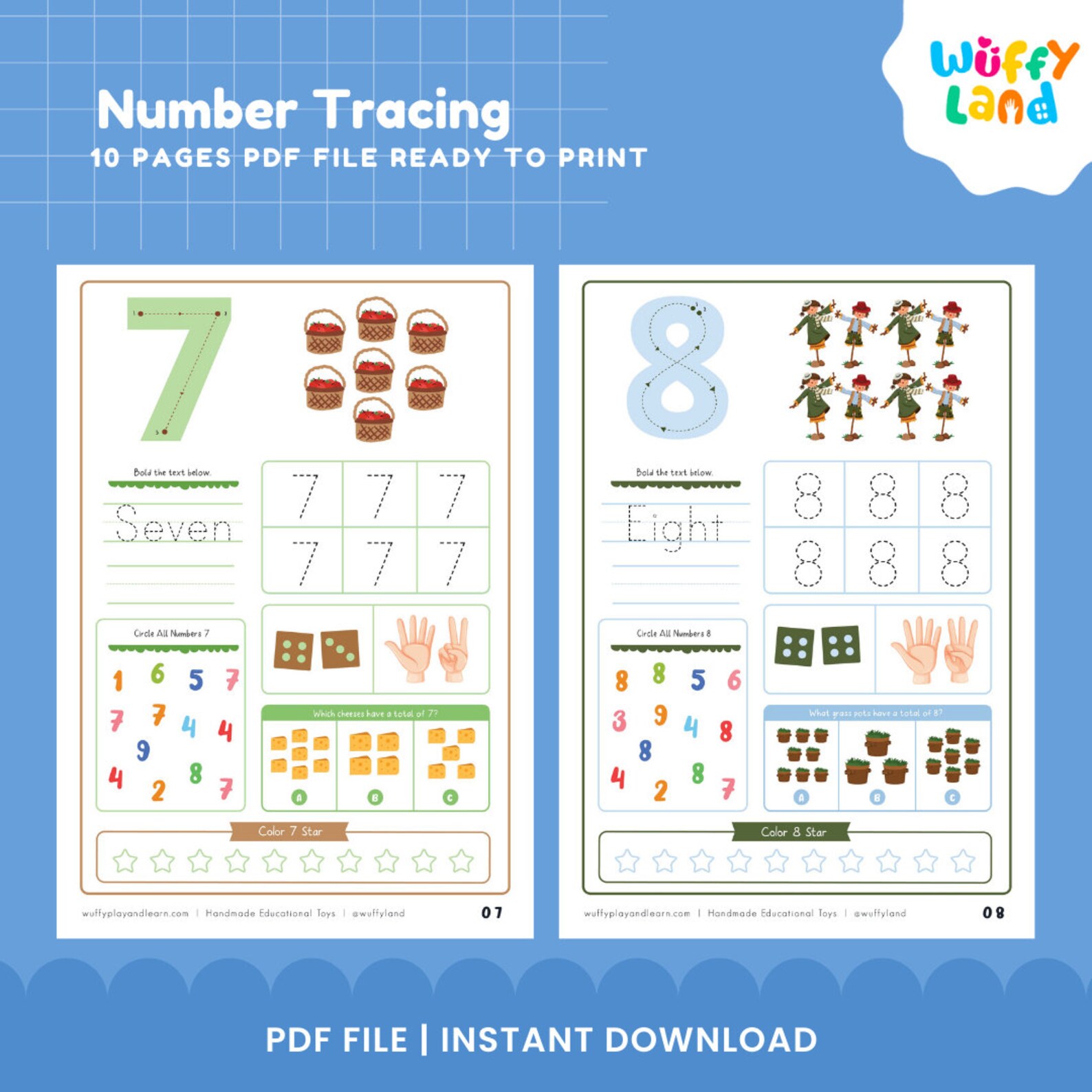 Counting and Writing 1-10, Handwriting Practice PDF, Number Tracing ...