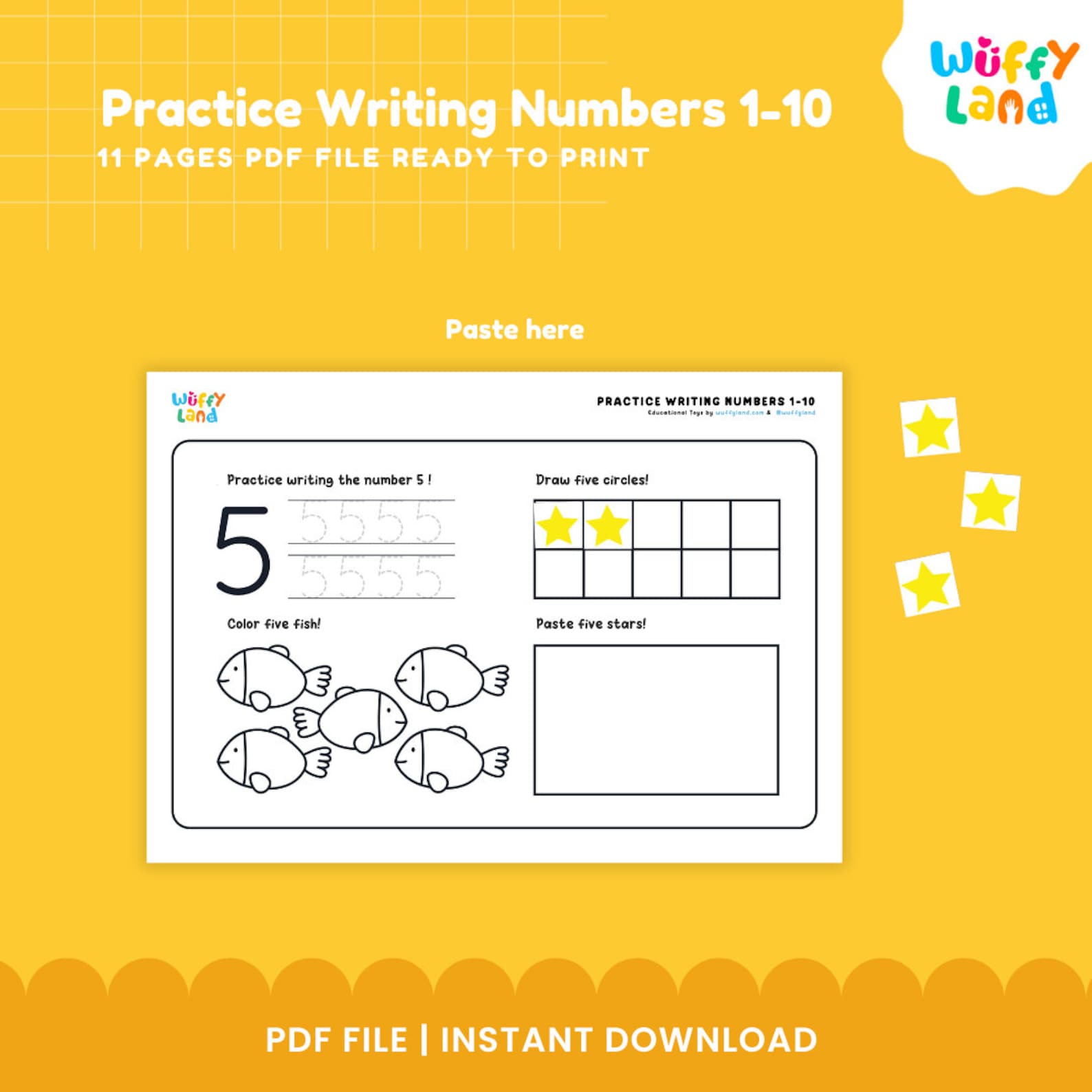 1-10 Number Tracing and Coloring, Handwriting Practice Pdf, Preschool ...
