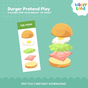 Burger Pretend Play, Build a Burger Game, Burger Dramatic Play, Bund ...