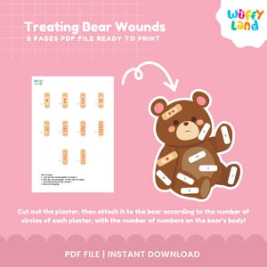 Printable Teddy Bear First Aid Activity - Pretend Play Doctor Set - Etsy