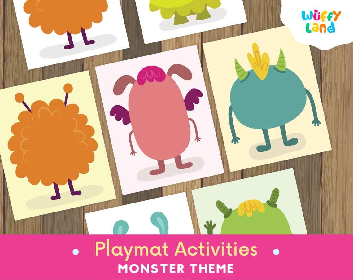 Monster Playdough Mat Printable Play Dough Activity Mats - Etsy