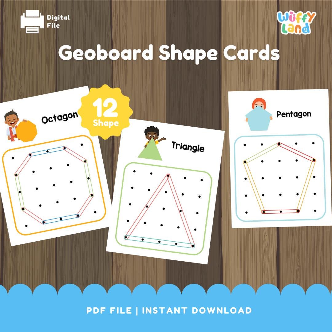 Geoboard Shape Cards – 2D Shape Activities for Fine Motor Skills ...