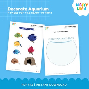 Decorating Aquarium Activities, DIY for Kids, Crafting for Preschool ...