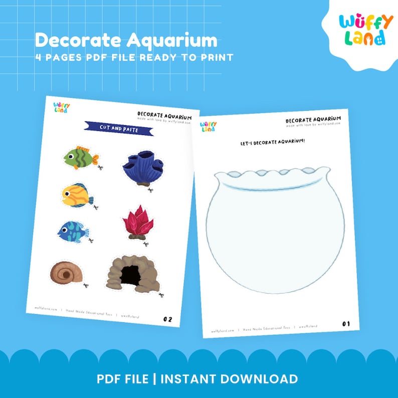 Decorating Aquarium Activities, DIY for Kids, Crafting for Preschool ...