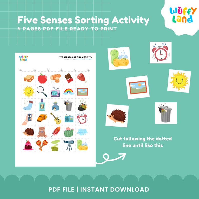 Five Sense Sorting Activity, 5 Sense Sorting, Printable Activity ...