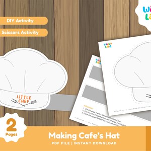 Chef Hat Printable Birthday Party Hat Baking Party Instant Download ...