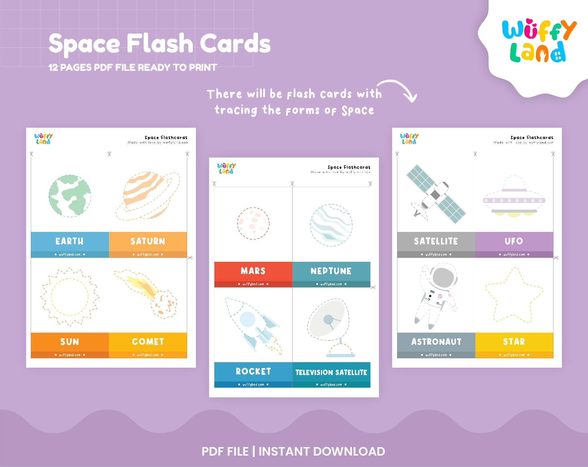 Space Flashcards Printable Space Themed Flashcards - Etsy