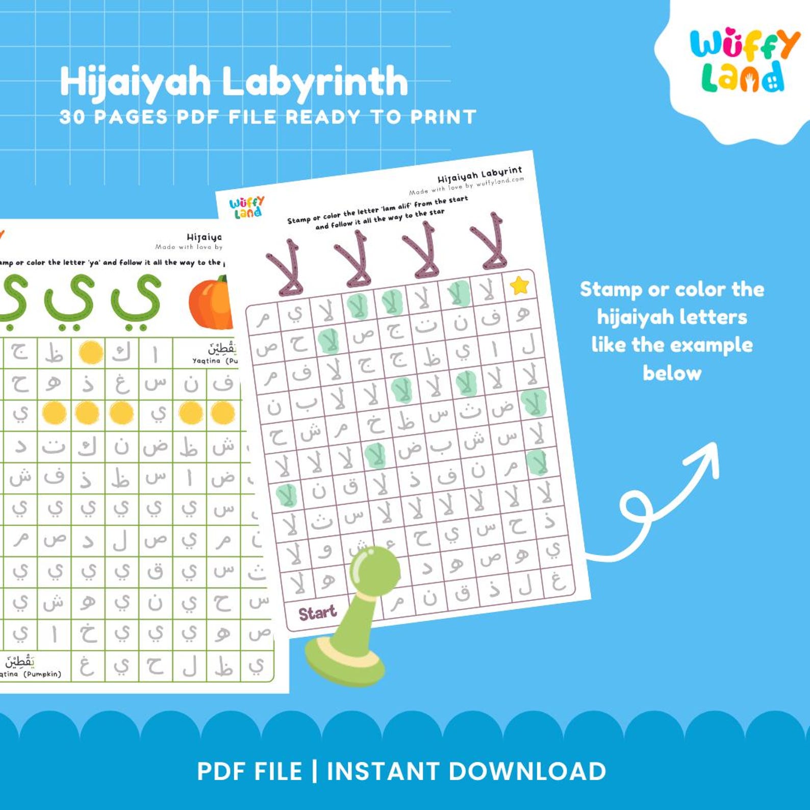 Hijaiyah Labyrinth Activity | 30 Pages of Fun Letter Mazes for Kids ...