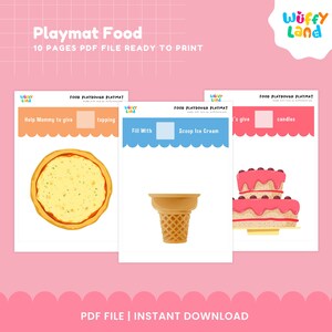 Playmat Food Printable - 10 Pages PDF | Pretend Play Food Set ...