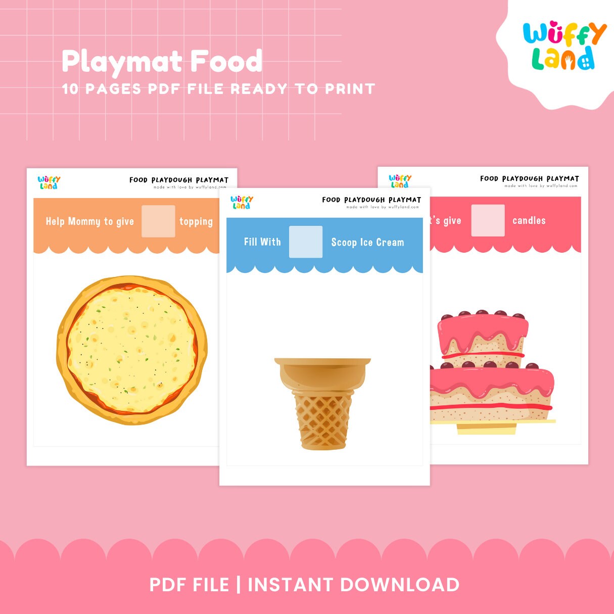 Playmat Food Printable - 10 Pages PDF | Pretend Play Food Set ...