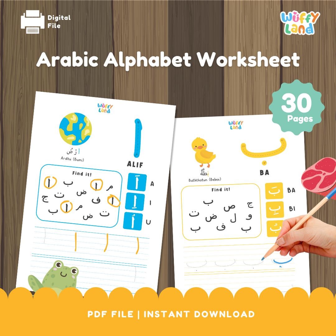 Arabic Alphabet Worksheets for Kids - 30 Fun Tracing & Matching Pages ...