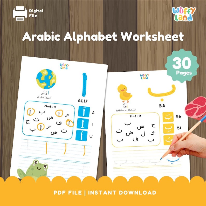 Arabic Alphabet Worksheets for Kids - 30 Fun Tracing & Matching Pages ...