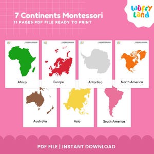 Montessori 7 Continents Printable Geography Learning Activity ...