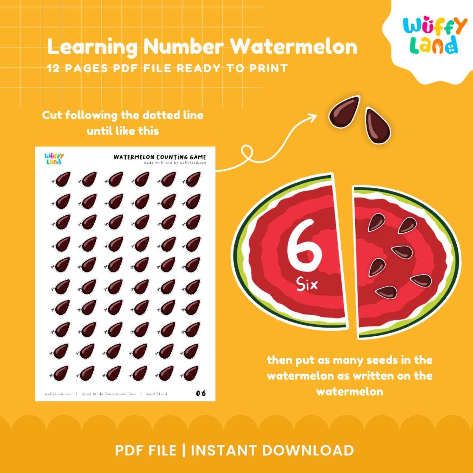 Learning Number for Kids With Watermelon Theme, Preschool Printable ...