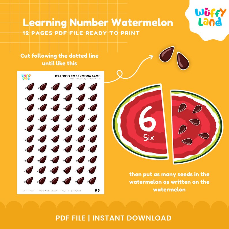 Learning Number for Kids With Watermelon Theme, Preschool Printable ...