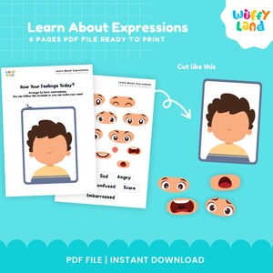 Emotions Activity Printable Worksheet Toddler Preschool Homeschool Pre ...