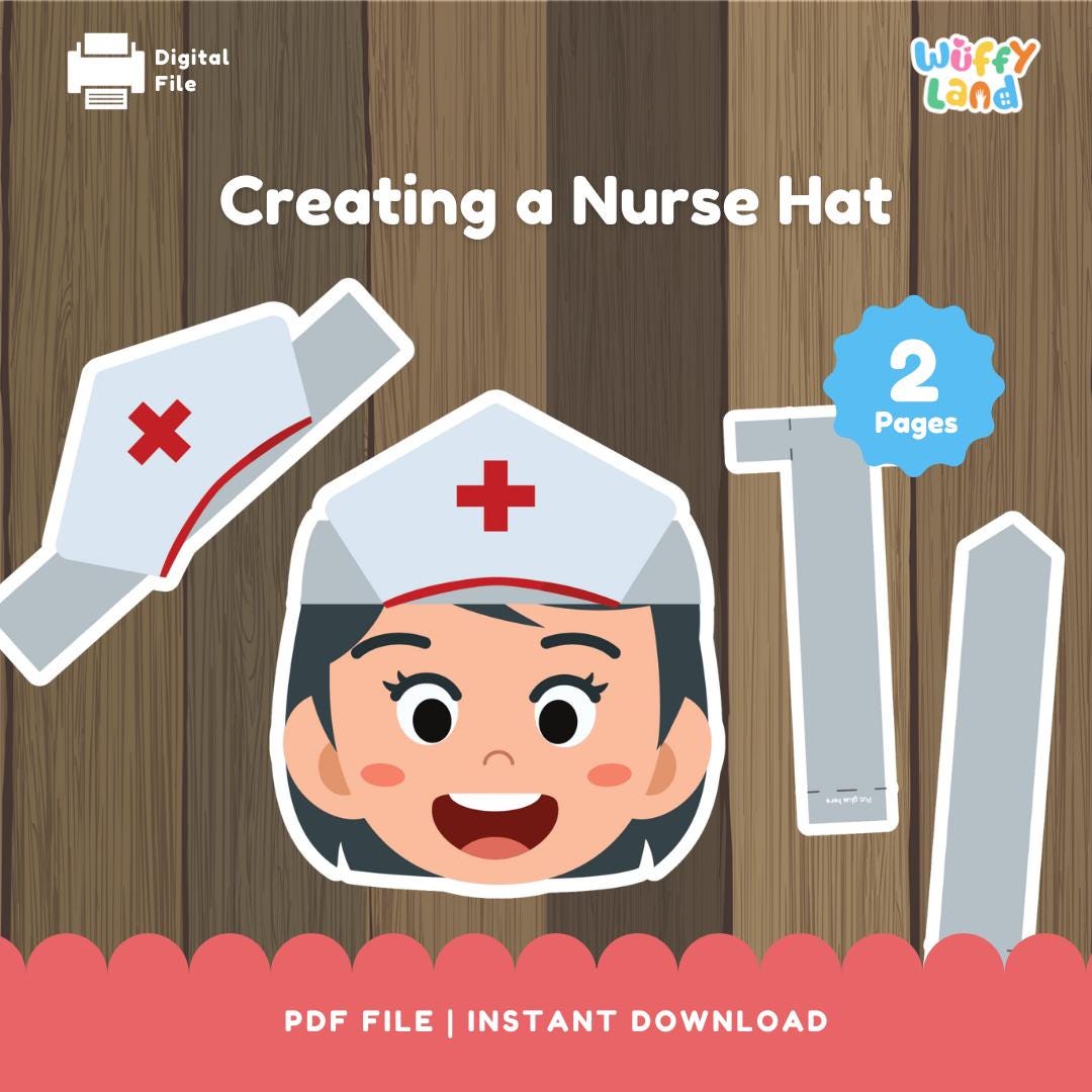 Printable Nurse Hat Craft - DIY Costume for Kids - Role Play & Pretend ...