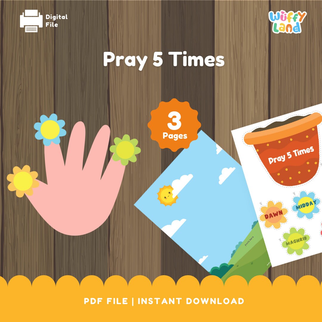 Pray 5 Times, Worksheet for Islamic Kids, Activities, Printable, Muslim ...