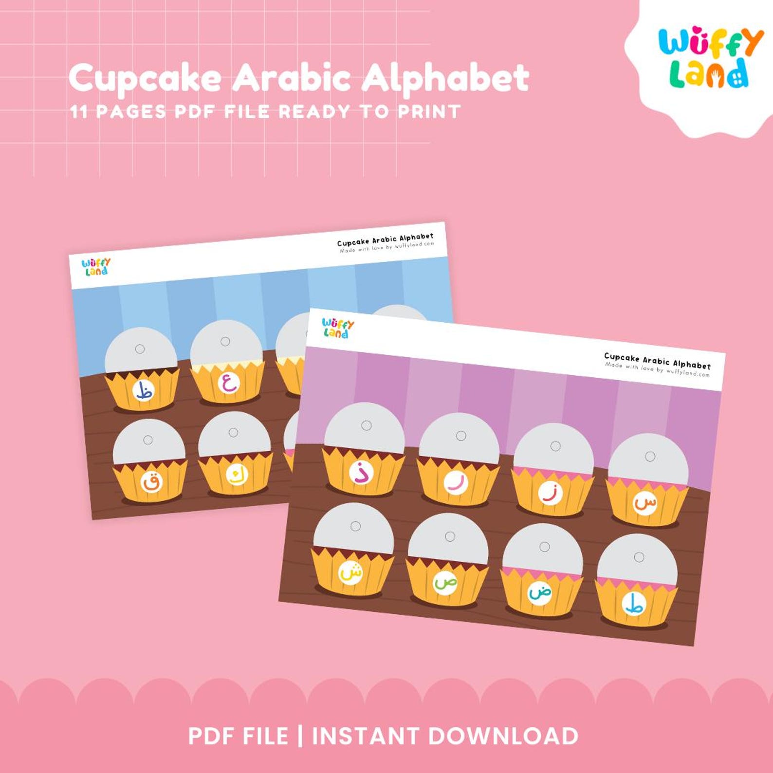 Cupcake Arabic Alphabet Puzzle – Fun & Educational Printable for Kids ...