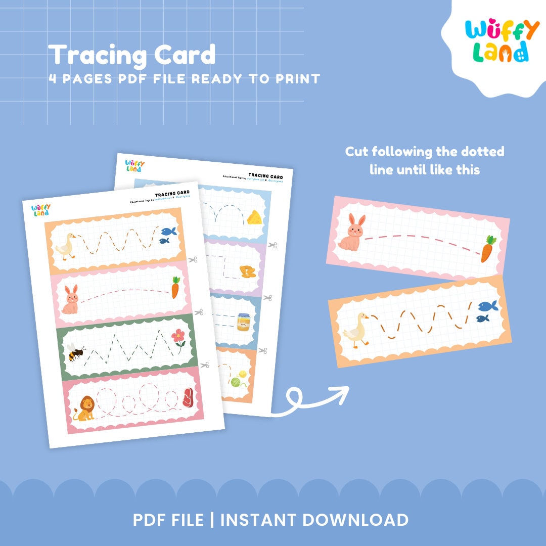Tracing Card, Tracing Line Game, Flashcard Activity, Prek, Toddlers ...
