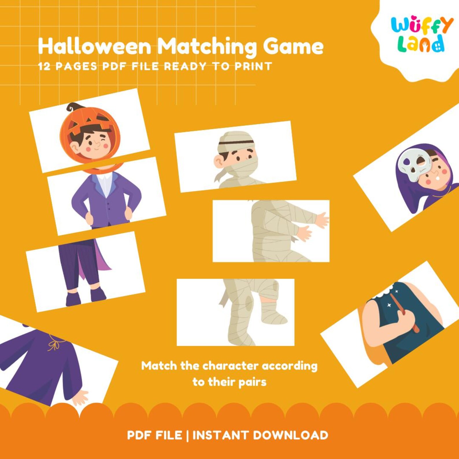 Halloween Matching Game for Kids: Fun & Spooky Printable Activity | 48 ...