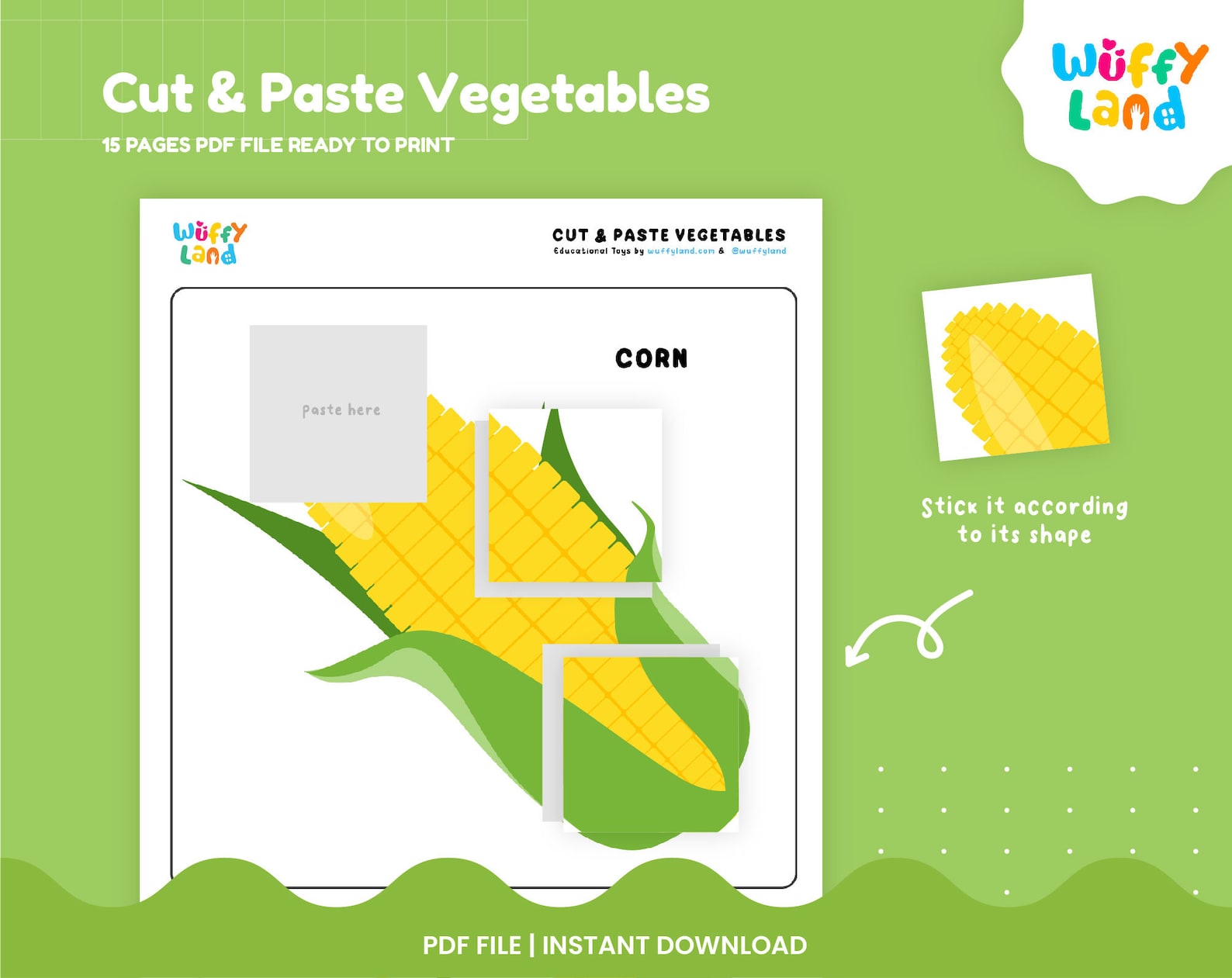 Cut and Paste Vegetable Vegetable Matching Game Puzzle - Etsy