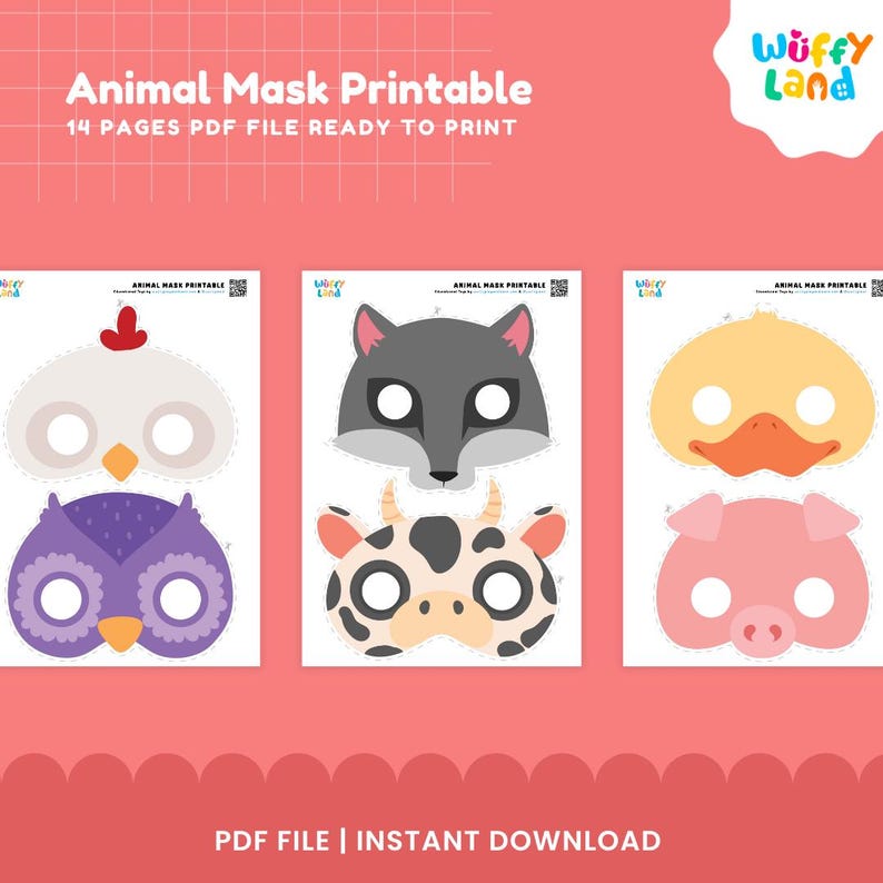 Printable Animal Masks for Kids DIY Animal Party Masks Fun Animal Face ...