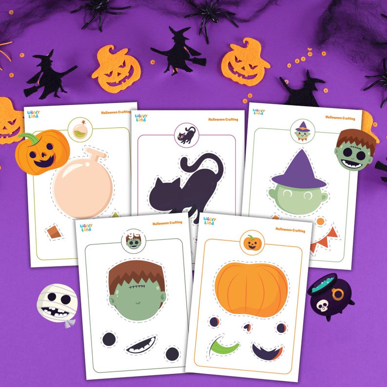 Printable Halloween Cut and Paste Worksheets for Kids | Creative ...