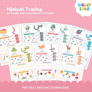 Hijaiyah Tracing Worksheets | 29 Pages Printable PDF | Arabic Alphabet ...