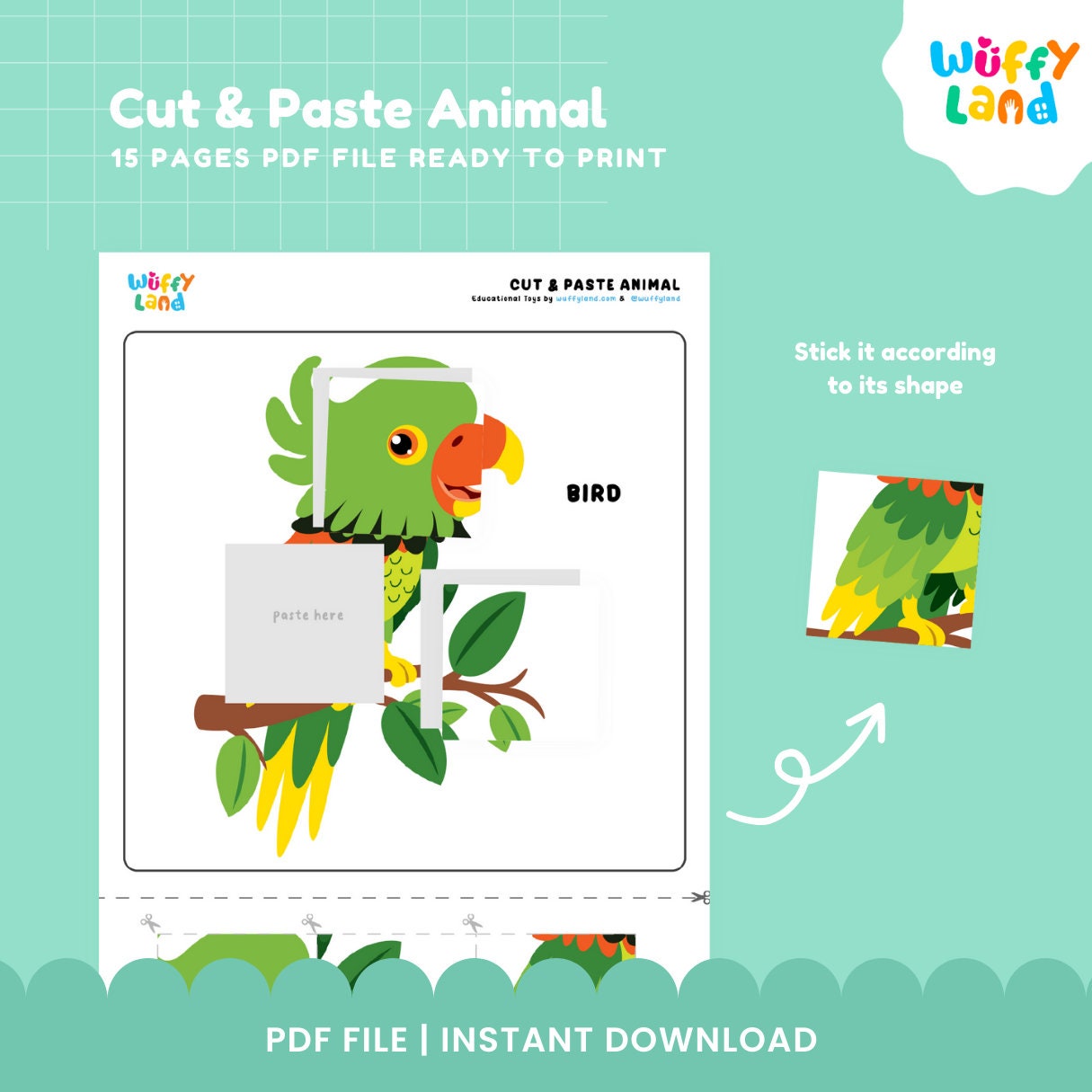Cut and Paste Animal, Animal Matching Game, Cut Out and Glue, Scissors ...