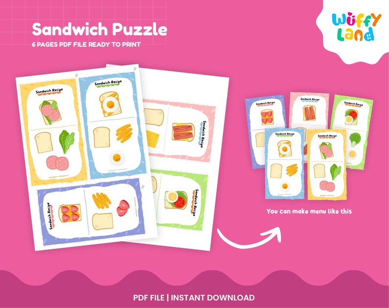 Sandwich Puzzle Let's Make a Sandwich Life Skill - Etsy