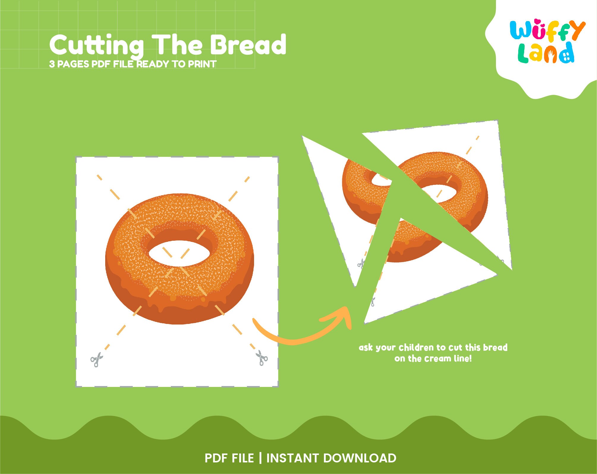 Cutting the Bread Scissors Activities for Kids and Kindergarten ...