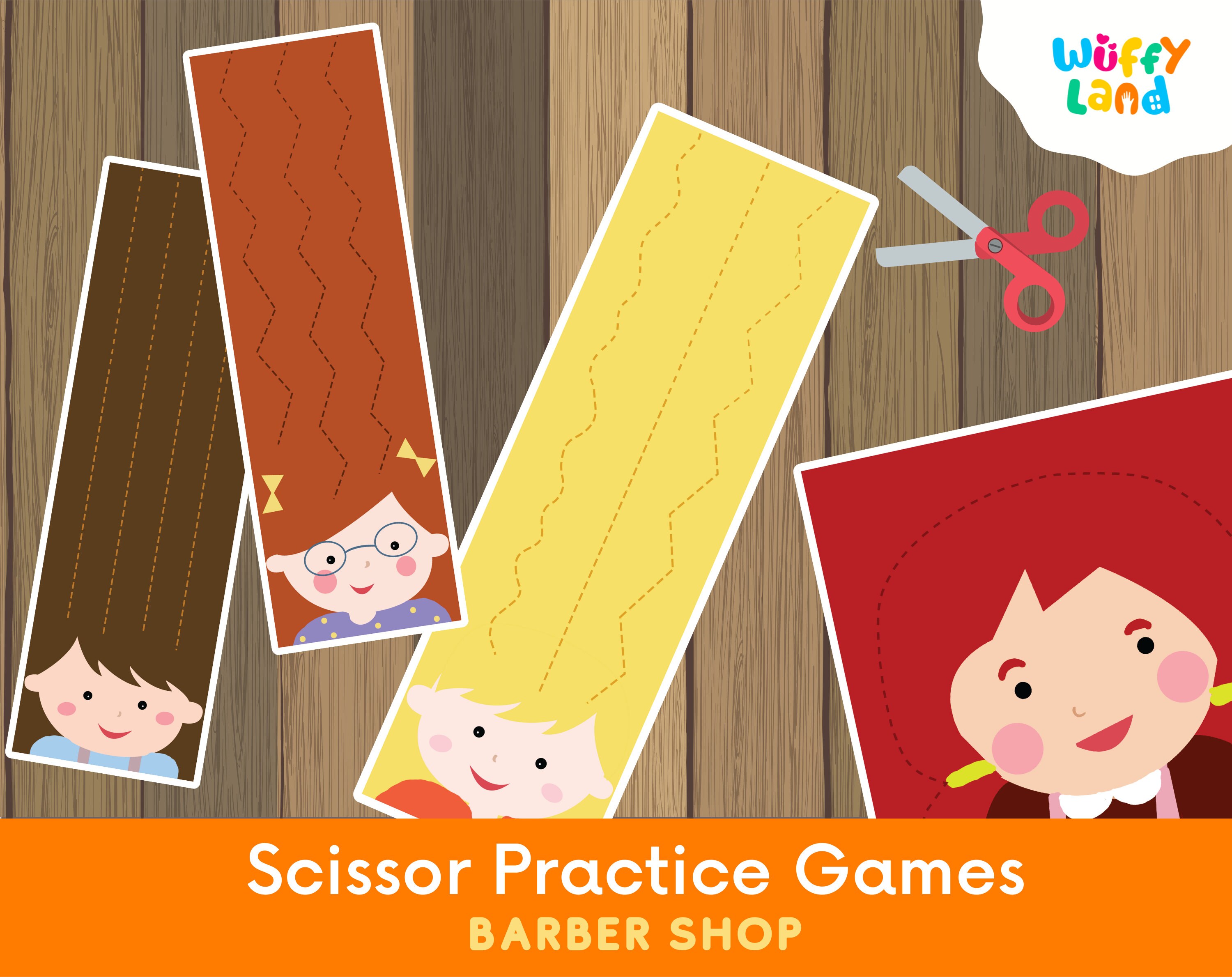Pre-k Worksheet Scissor Skills Pretend Play Barber Shop - Etsy Canada