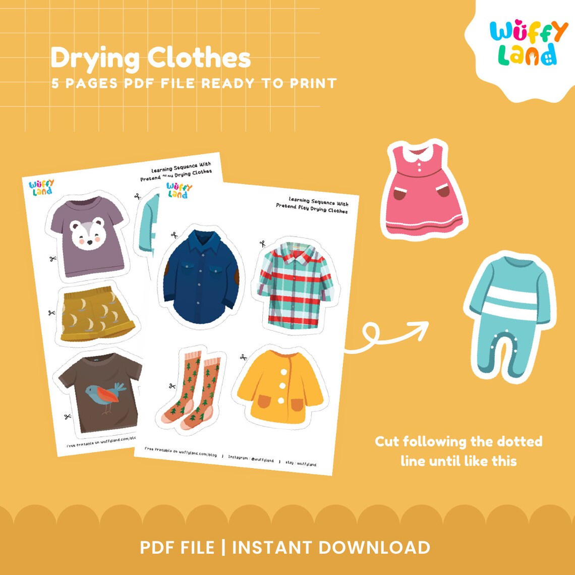 Drying Clothes Printables, Dramatic Play Set, Washing Clothes, Washing ...