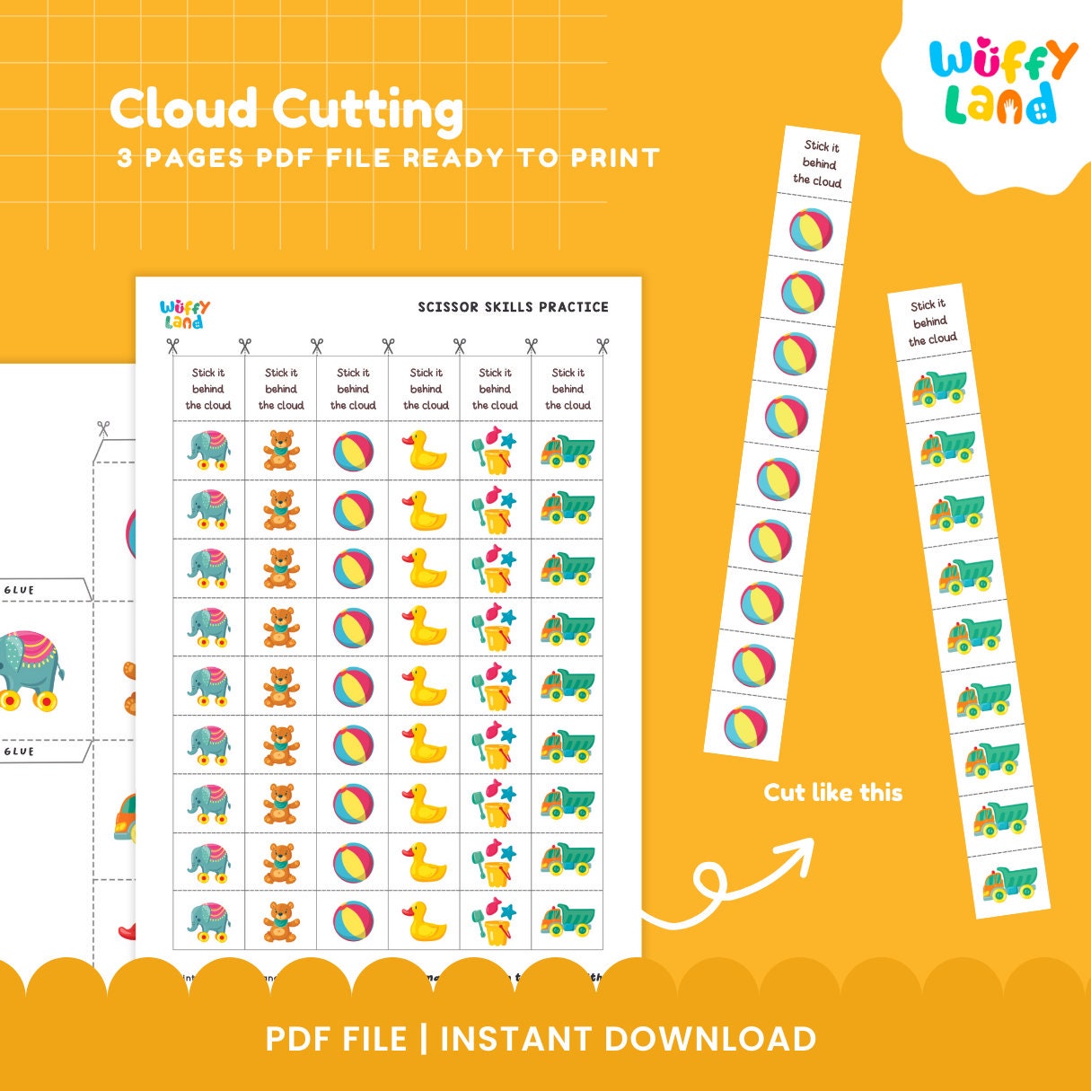 Scissor Skills Games, Homeschool, Preschool, Activity for Kids, Cutting ...