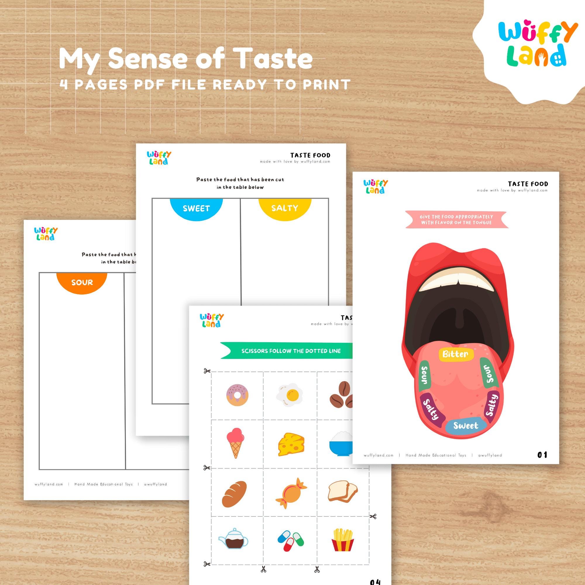 My Sense of Taste Sorting Game for Kids | Five Senses Printable ...